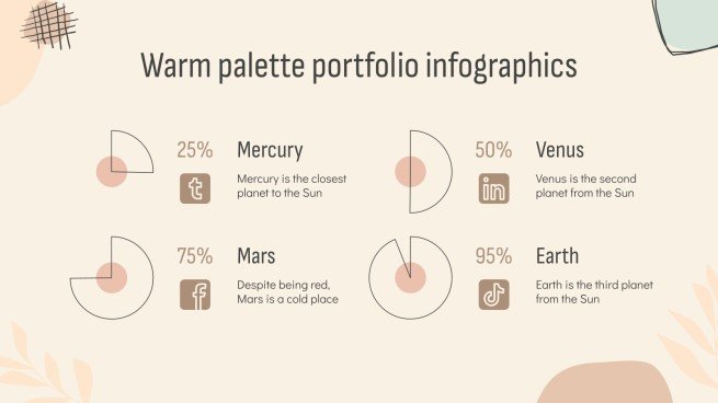 Warm Palette Portfolio Infographics | Google Slides & PPT