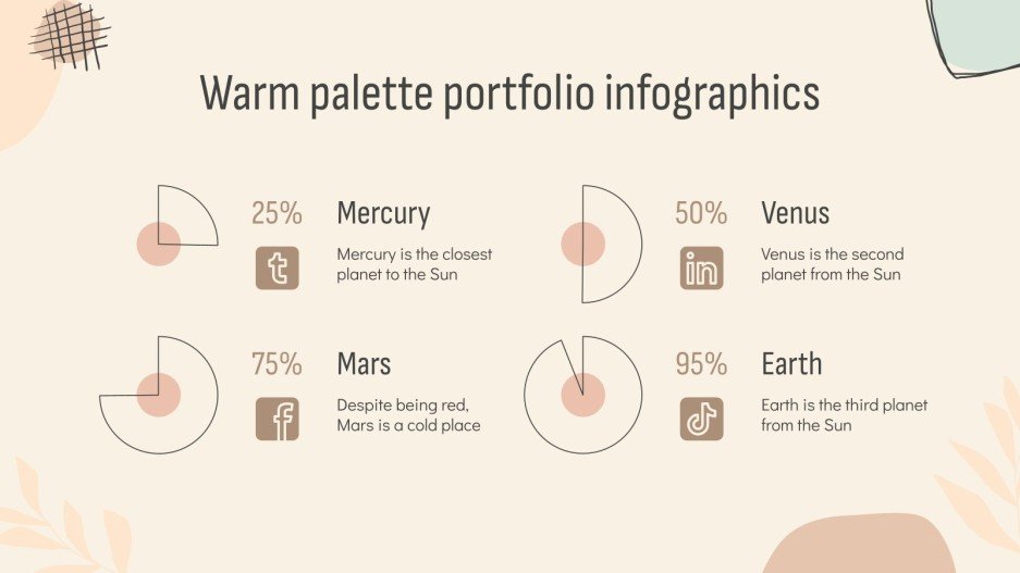 Warm Palette Portfolio Infographics | Google Slides & PPT