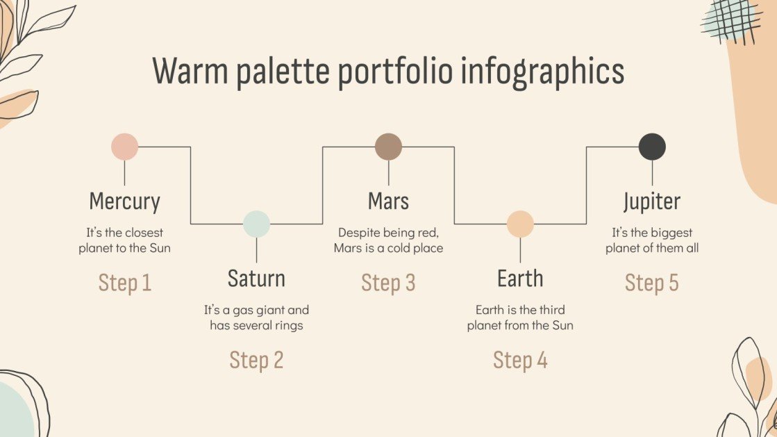 Warm Palette Portfolio Infographics | Google Slides & PPT
