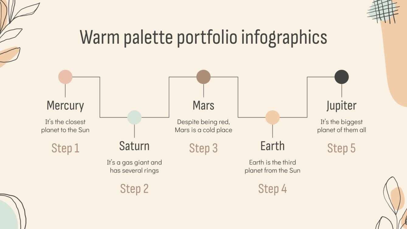 Warm Palette Portfolio Infographics | Google Slides & PPT