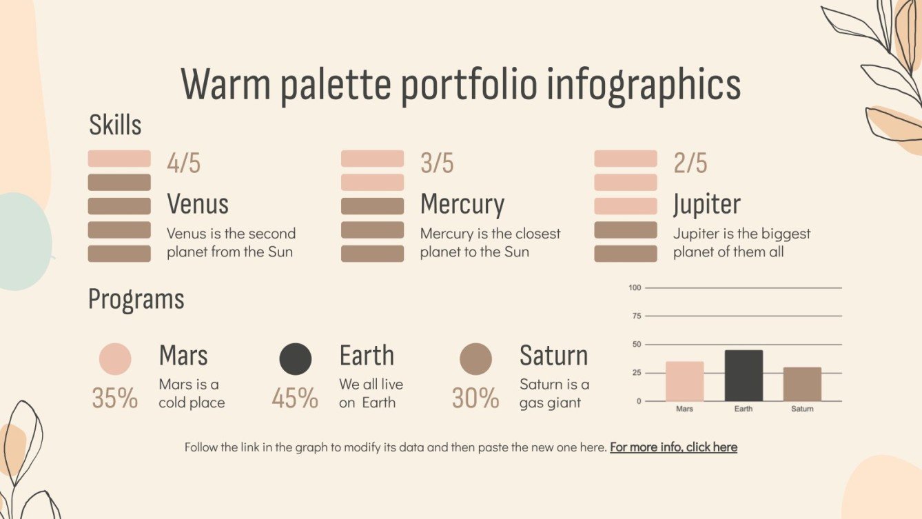 Warm Palette Portfolio Infographics | Google Slides & PPT