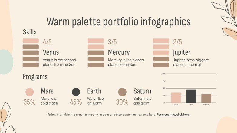 Warm Palette Portfolio Infographics | Google Slides & PPT