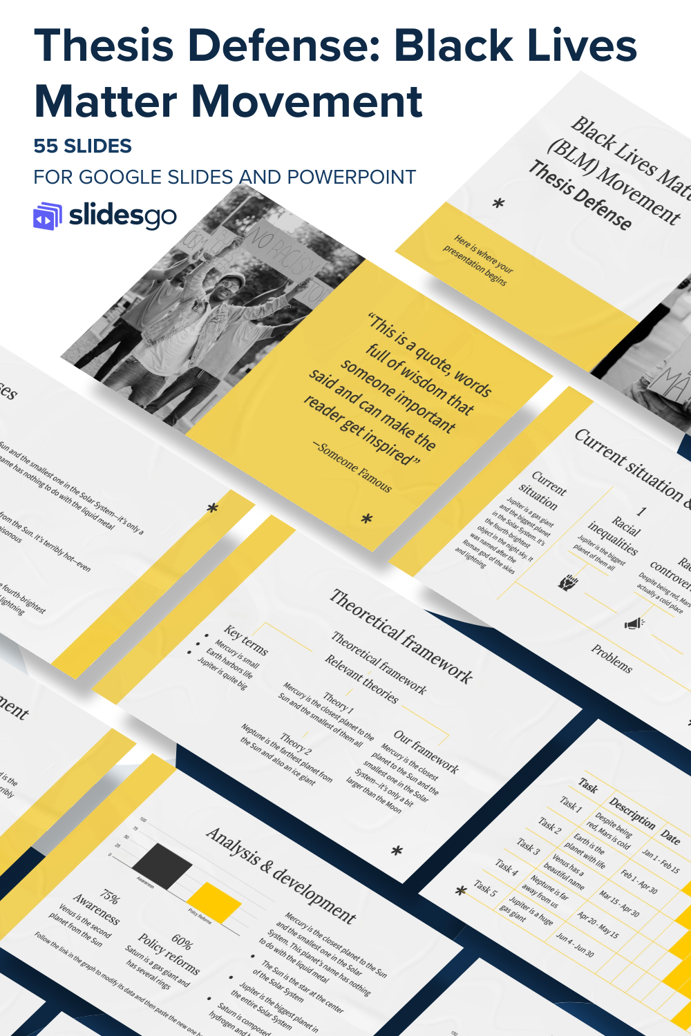 Black Lives Matter Movement Thesis Defense | Google Slides