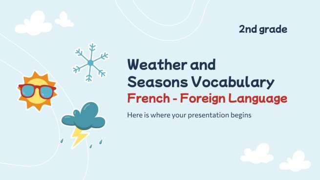 Weather and Seasons Vocabulary - French - 2nd Grade