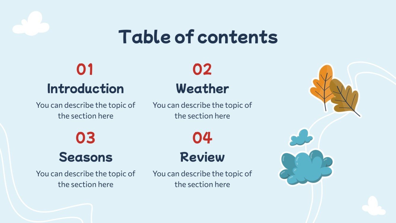 Weather and Seasons Vocabulary - French - 2nd Grade