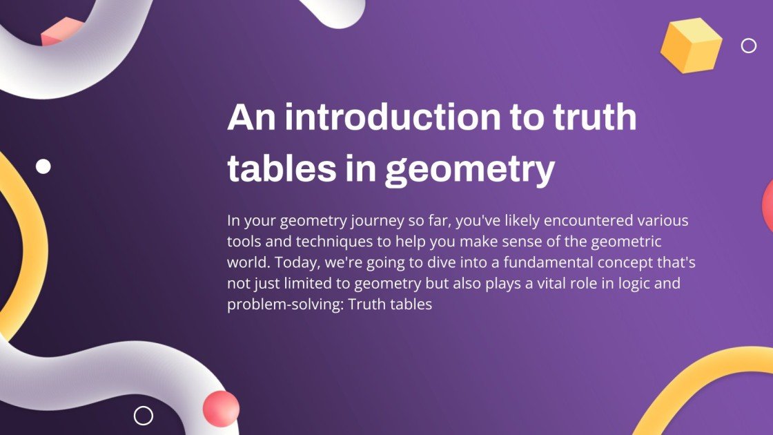 Intro to Truth Tables | Google Slides & PowerPoint
