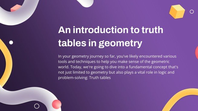 Intro to Truth Tables | Google Slides & PowerPoint