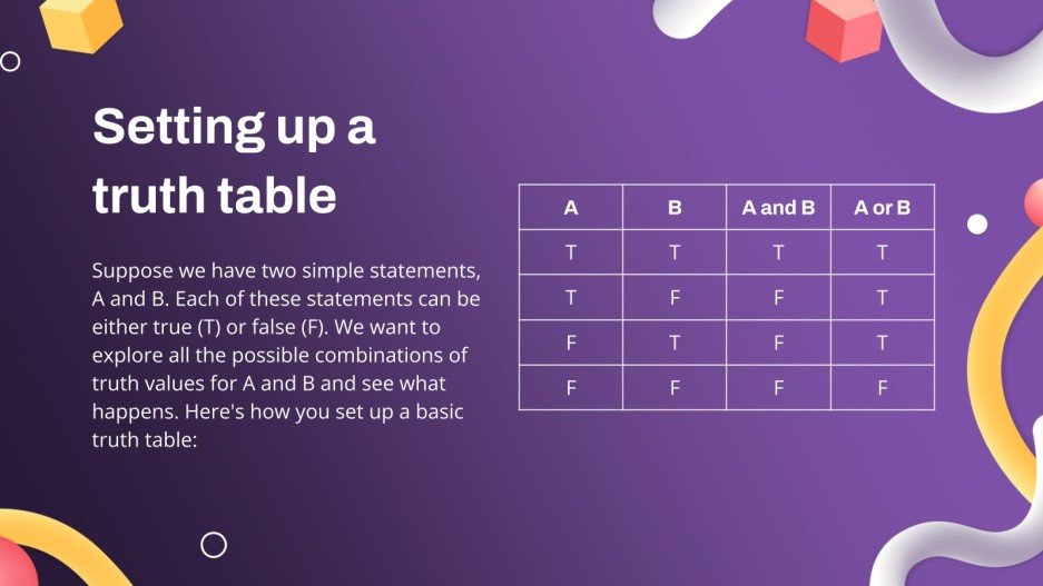 Introducción a tablas de verdad | Google Slides y PPT