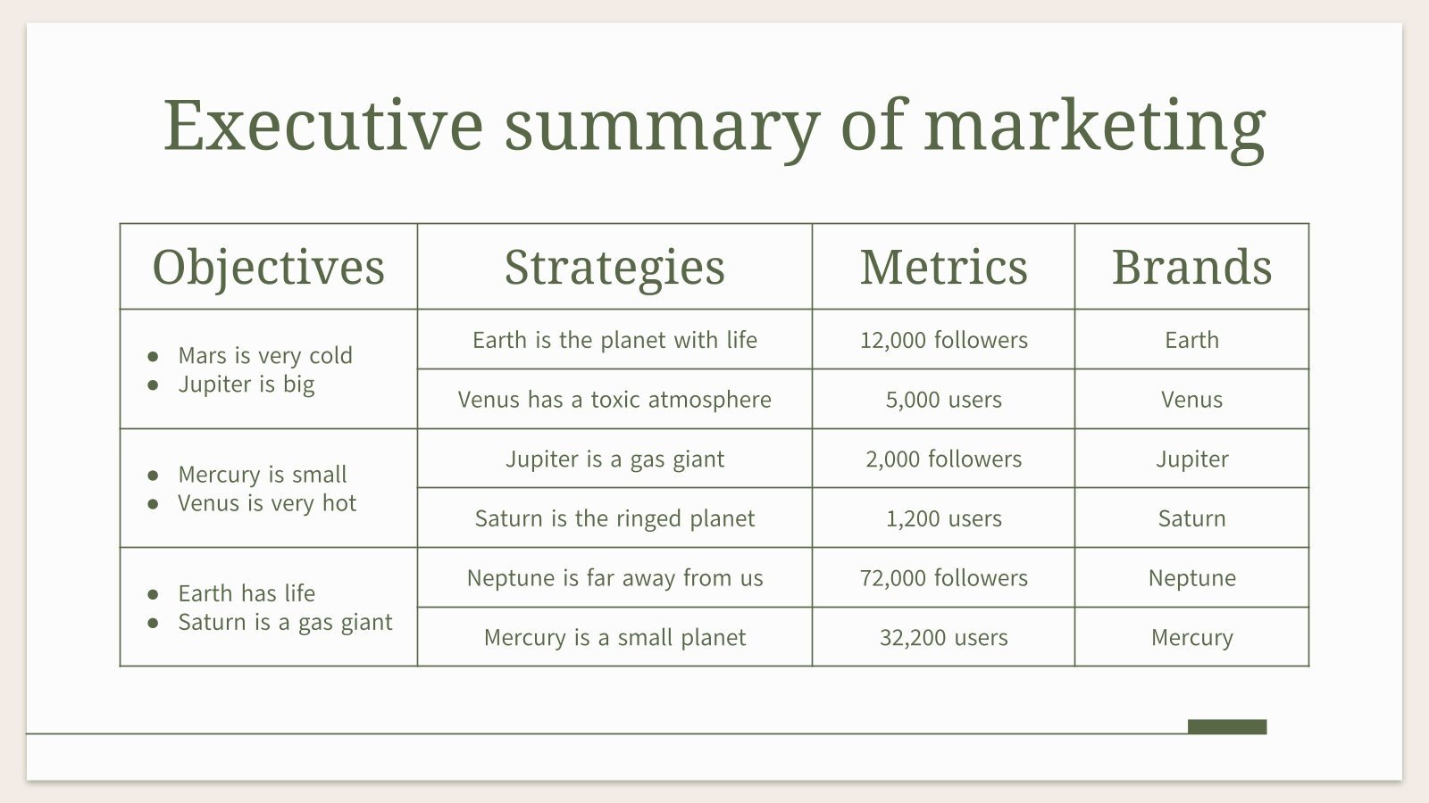 Executive Summary of Marketing Plan Infographics