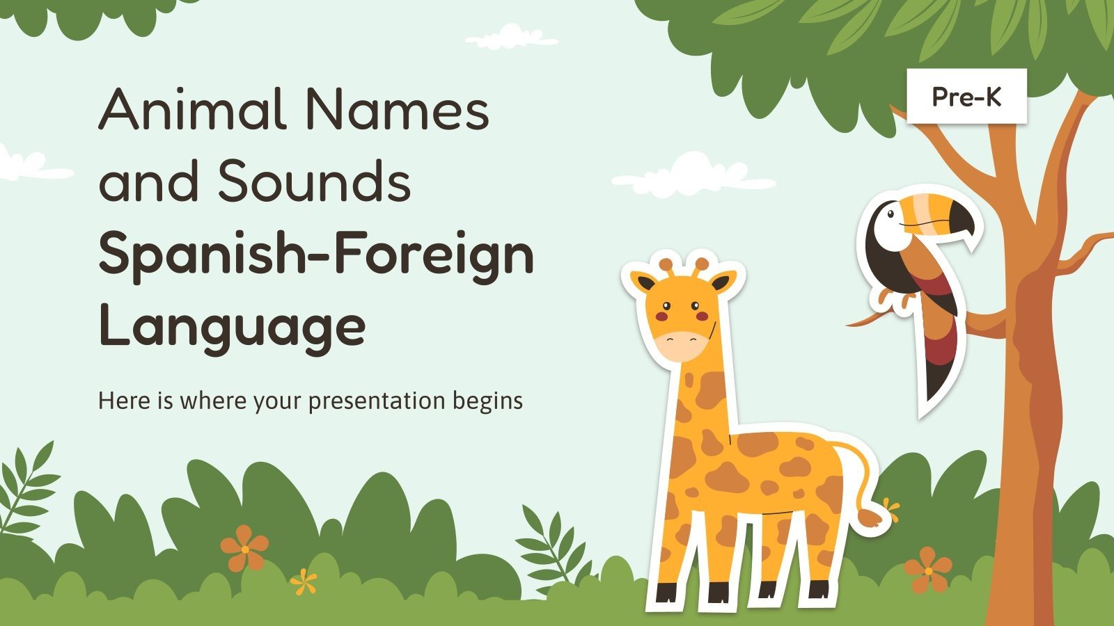 Animal Names and Sounds - Spanish - Foreign Language - Pre-K