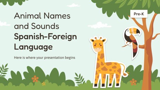 Animal Names and Sounds - Spanish - Foreign Language - Pre-K