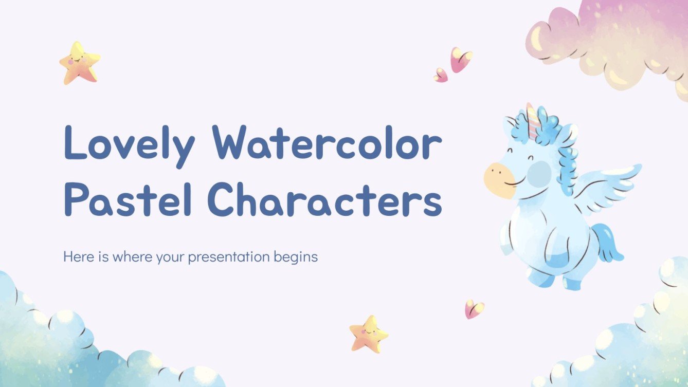 Lovely Watercolor Pastel Characters | Google Slides & PPT