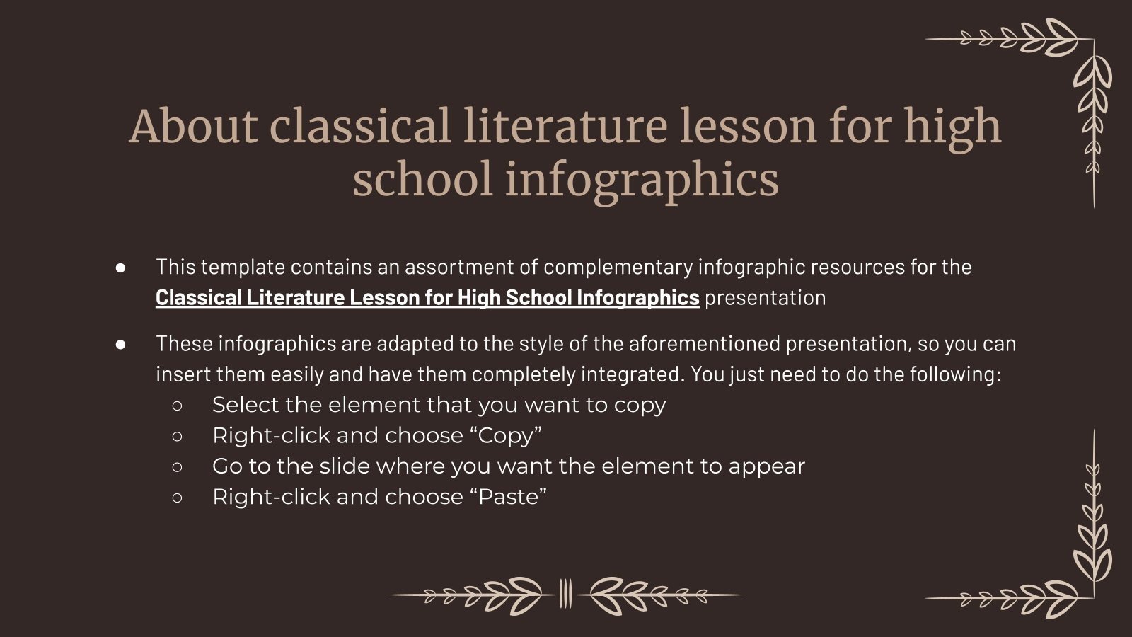 Classical Literature Lesson for High School Infographics