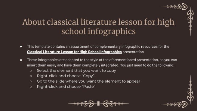 Classical Literature Lesson for High School Infographics