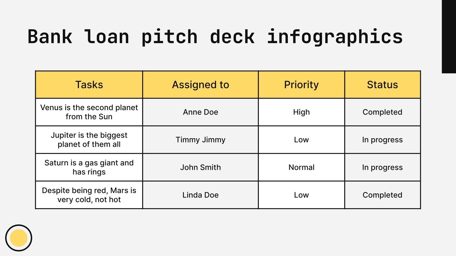 Bank Loan Pitch Deck Infographics