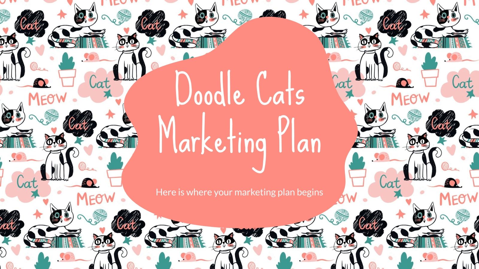 Doodle Cats Marketing Plan Google Slides & PPT Template