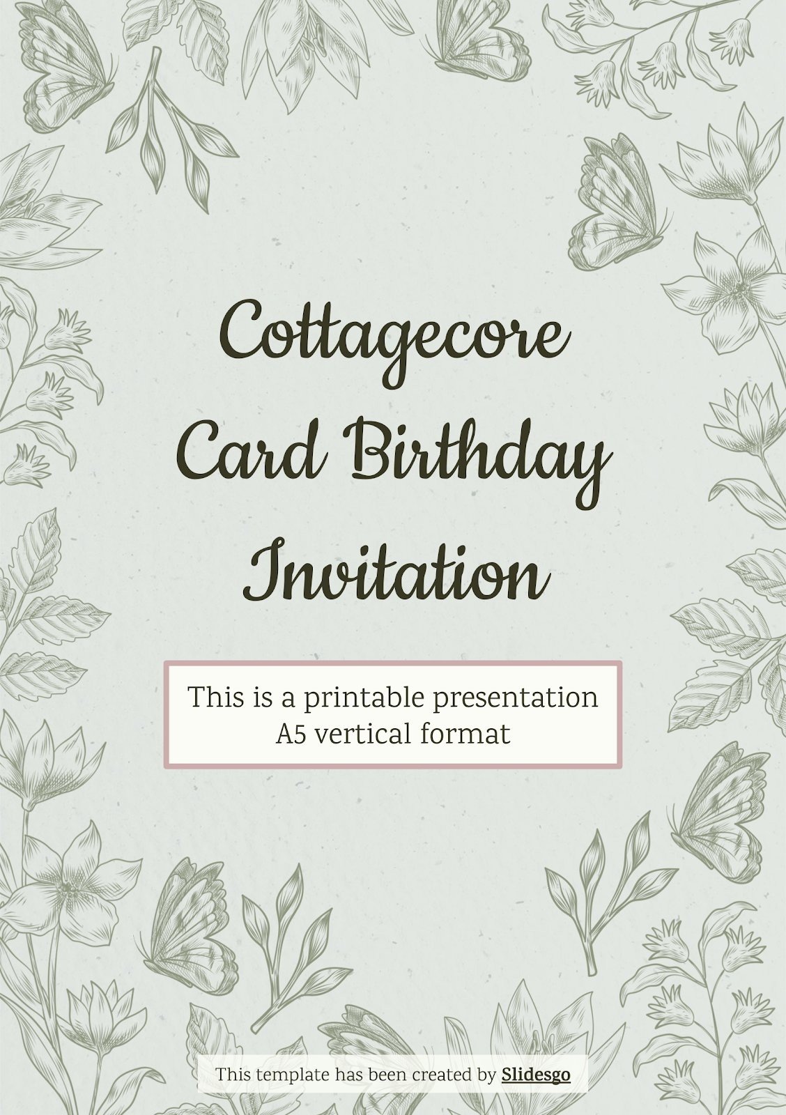 Cottagecore Card Birthday Invitation
