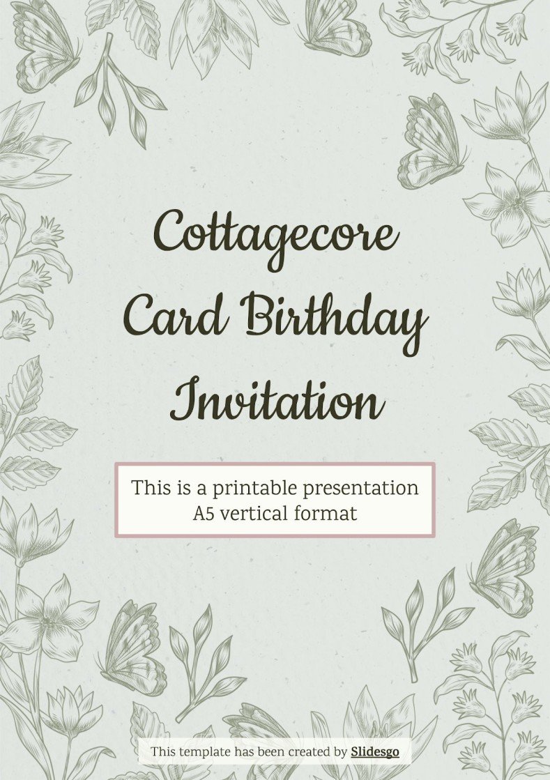Cottagecore Card Birthday Invitation