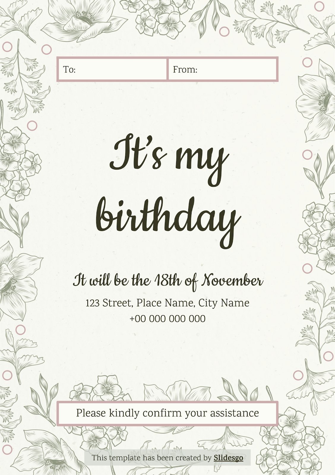 Cottagecore Card Birthday Invitation