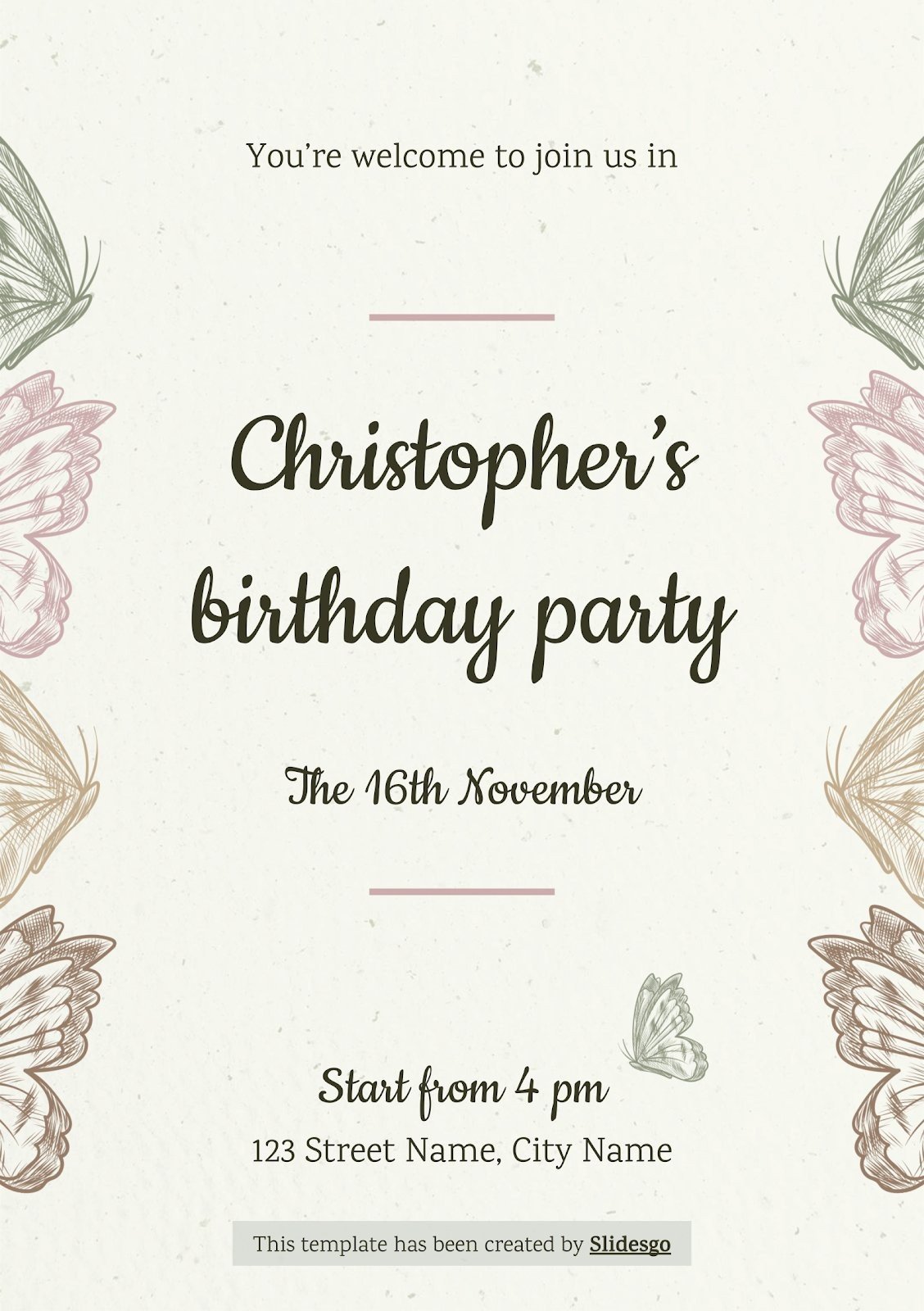 Cottagecore Card Birthday Invitation