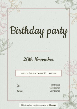 Cottagecore Card Birthday Invitation