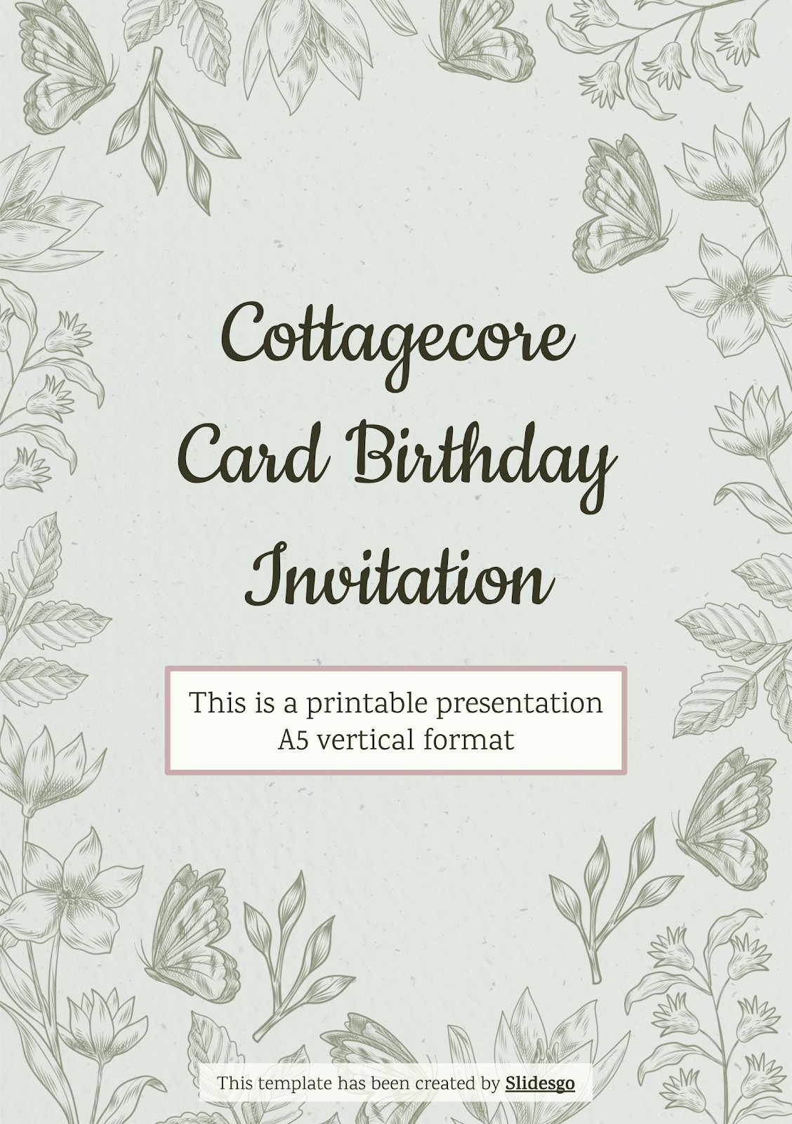 Cottagecore Card Birthday Invitation