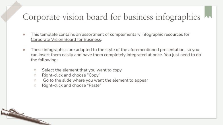 Corporate Vision Board for Business Infographics