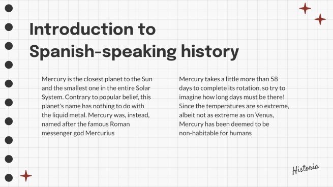 Historical perspectives and events - Spanish - 10th Grade