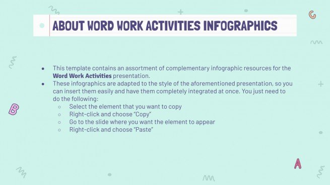 Word Work Activities Infographics | Google Slides & PPT template