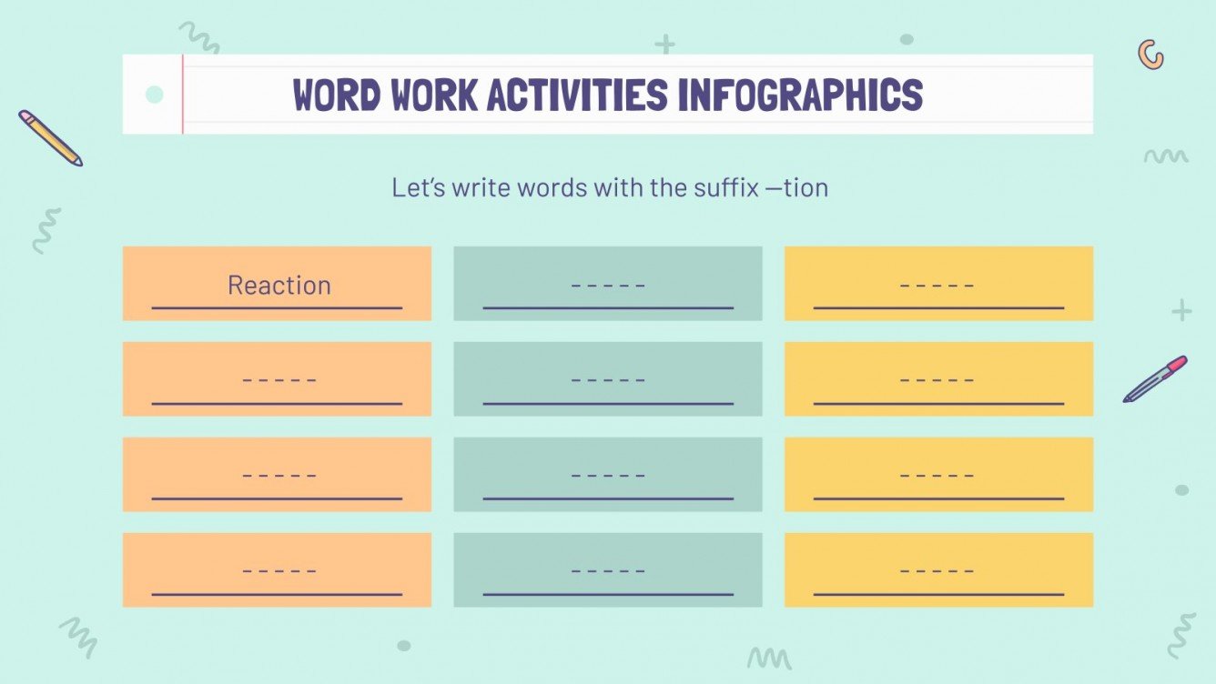 Word Work Activities Infographics | Google Slides & PPT template