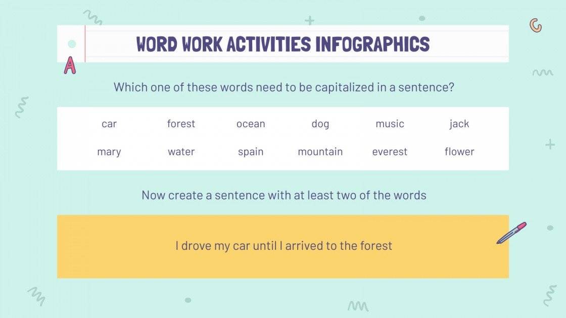 Word Work Activities Infographics | Google Slides & PPT template