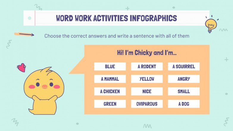 Word Work Activities Infographics | Google Slides & PPT template