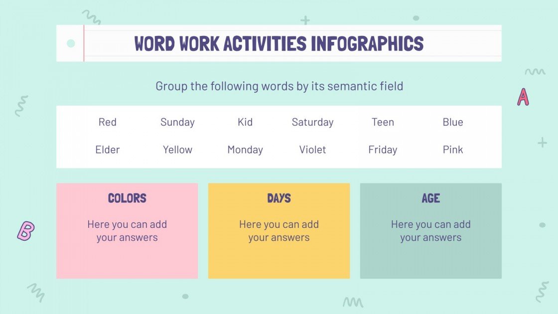 Word Work Activities Infographics | Google Slides & PPT template