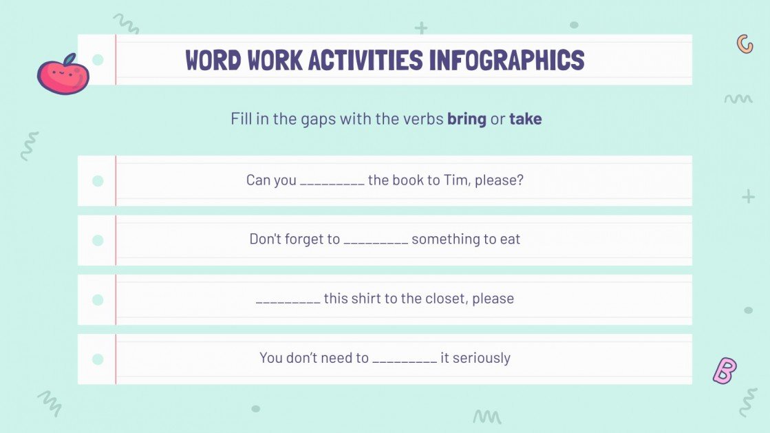 Word Work Activities Infographics | Google Slides & PPT template