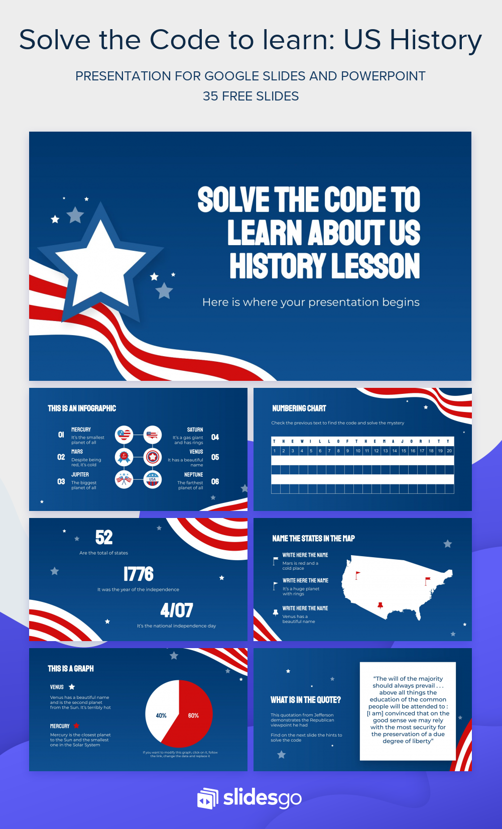Solve Code to Learn about US History Lesson | Google Slides