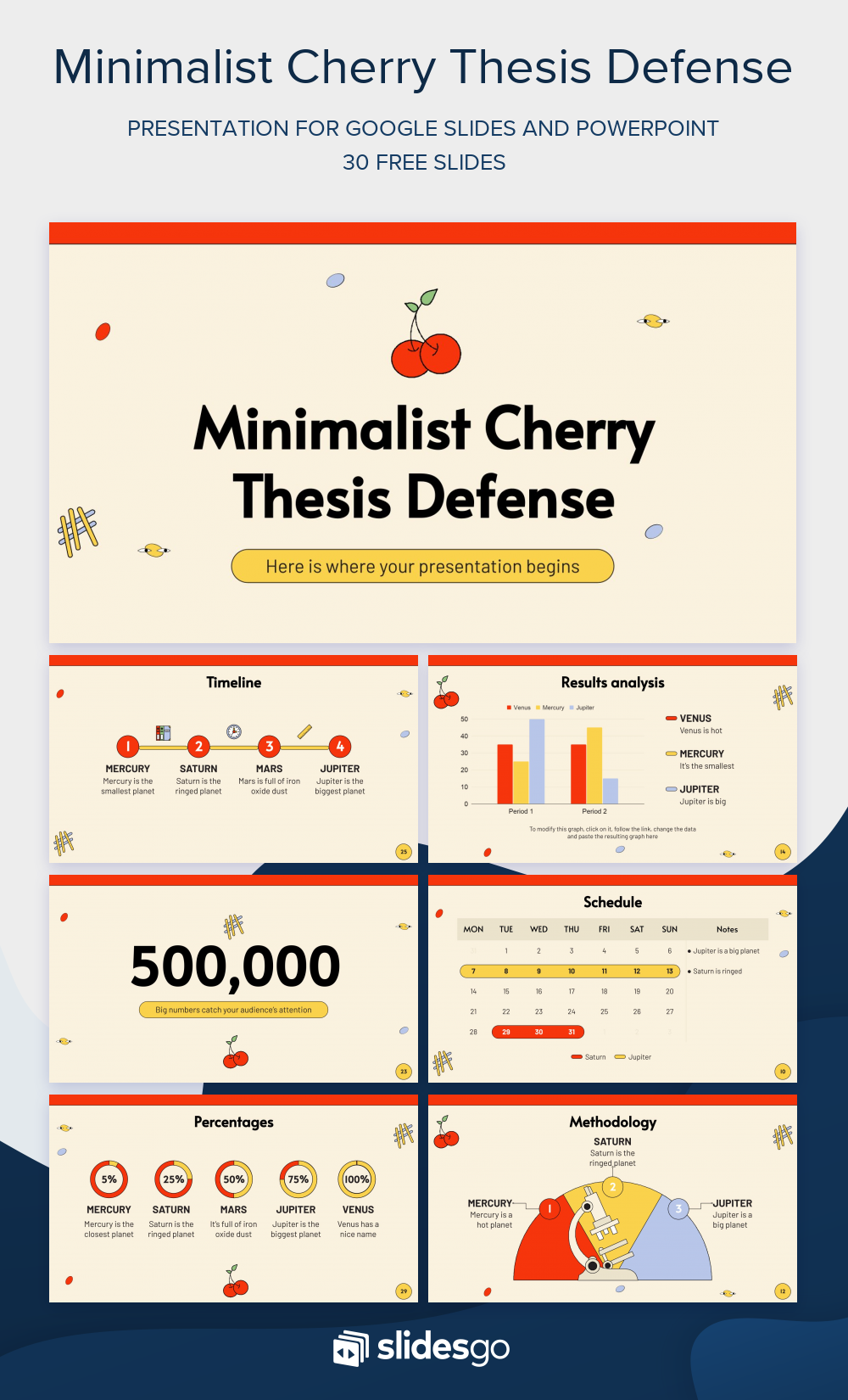 Minimalist Cherry Thesis Defense | Google Slides & PPT
