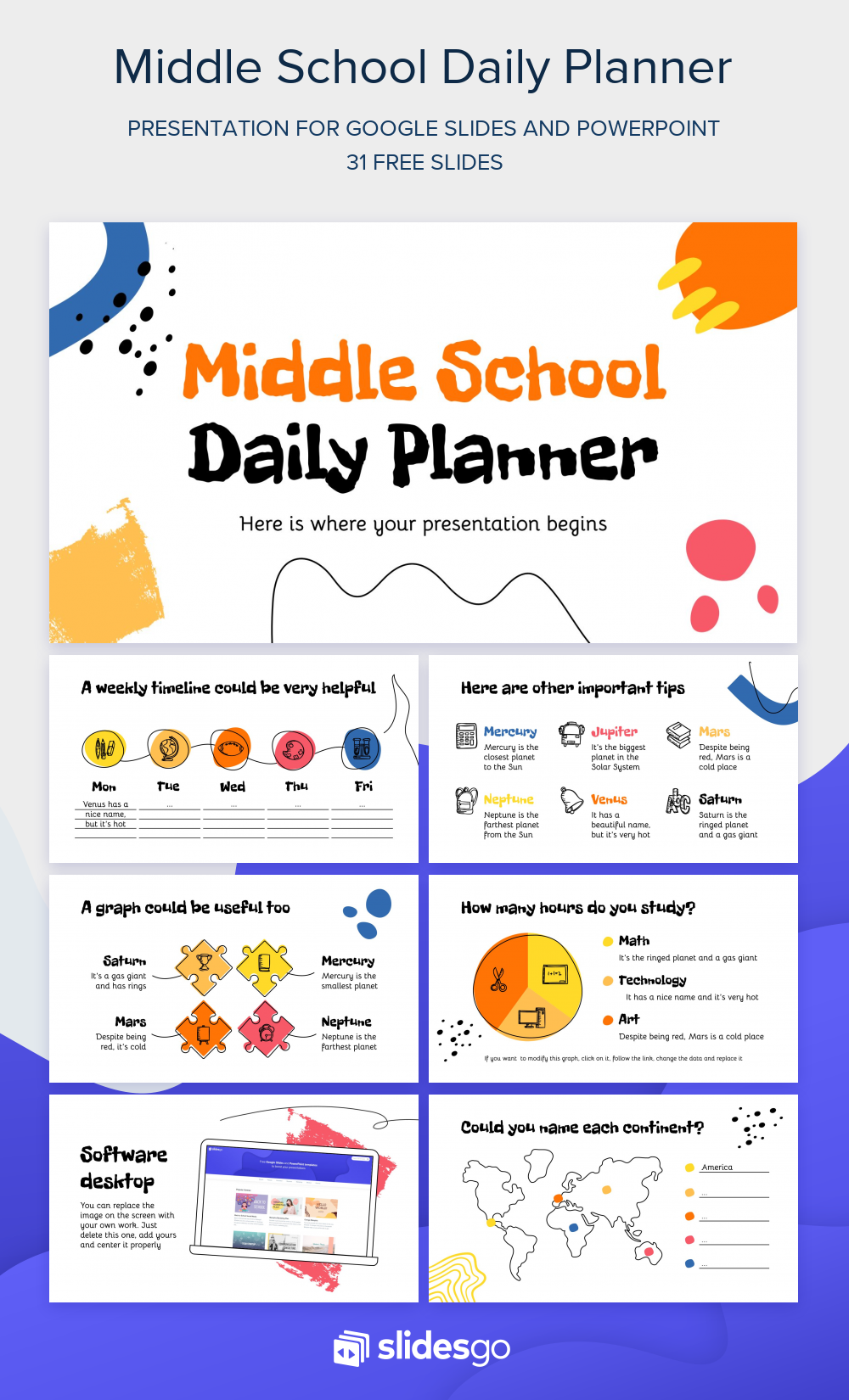 Middle School Daily Planner | Google Slides & PowerPoint