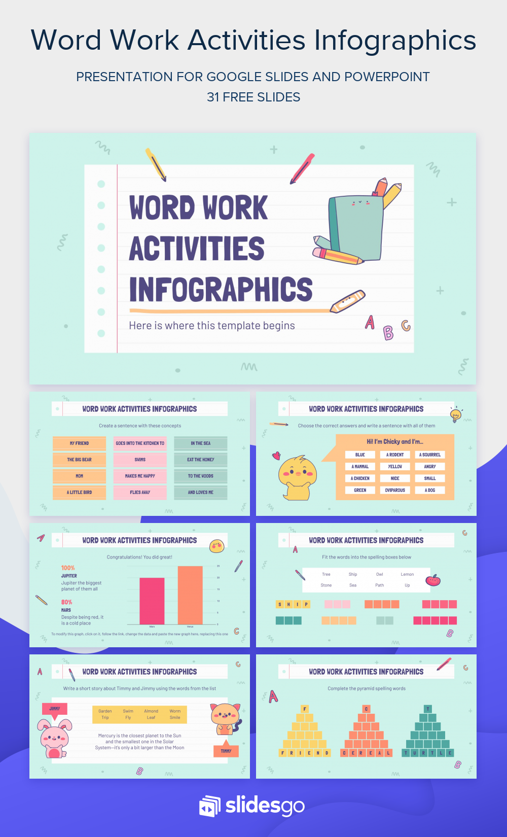 Word Work Activities Infographics | Google Slides & PPT template