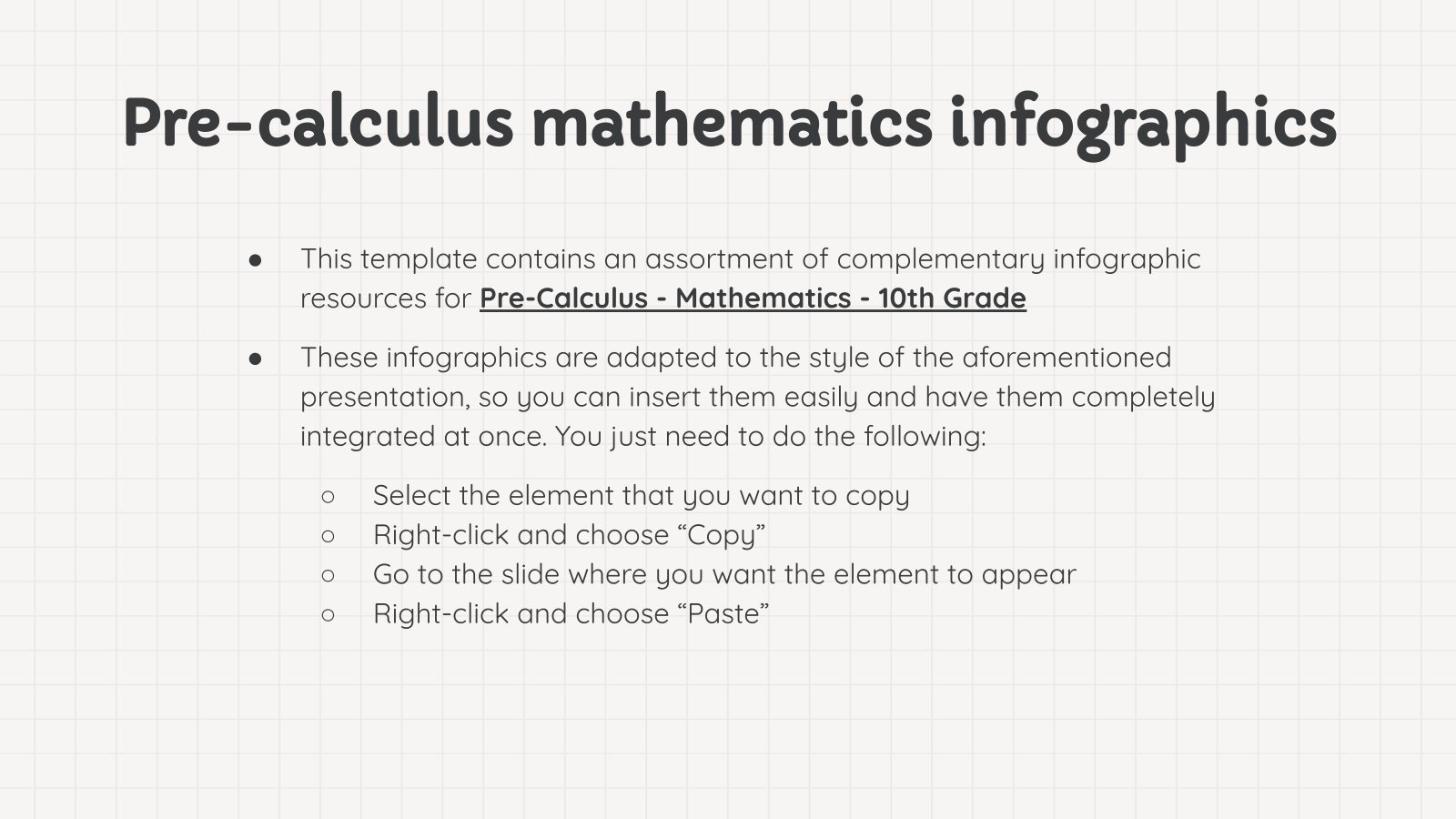 Pre-Calculus - Mathematics - 10th Grade Infographics