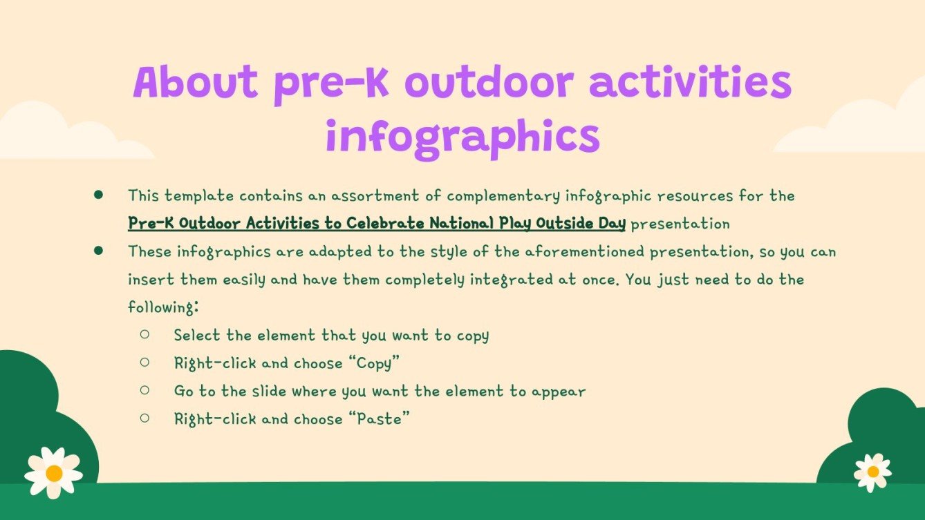 Pre-K Outdoor Activities Infographics | Google Slides & PPT