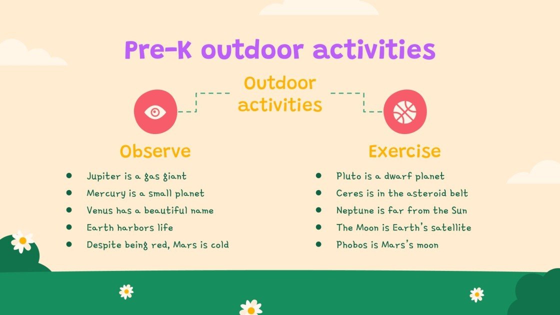 Pre-K Outdoor Activities Infographics | Google Slides & PPT