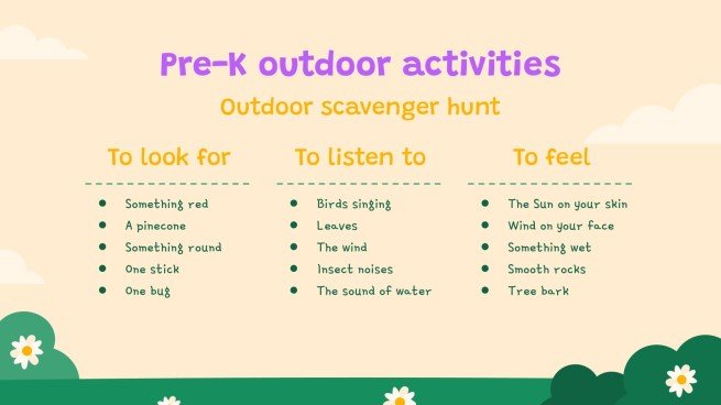 Pre-K Outdoor Activities Infographics | Google Slides & PPT