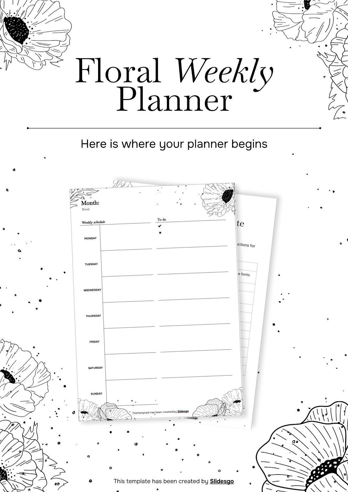 Floral Weekly Planner Google Slides PowerPoint