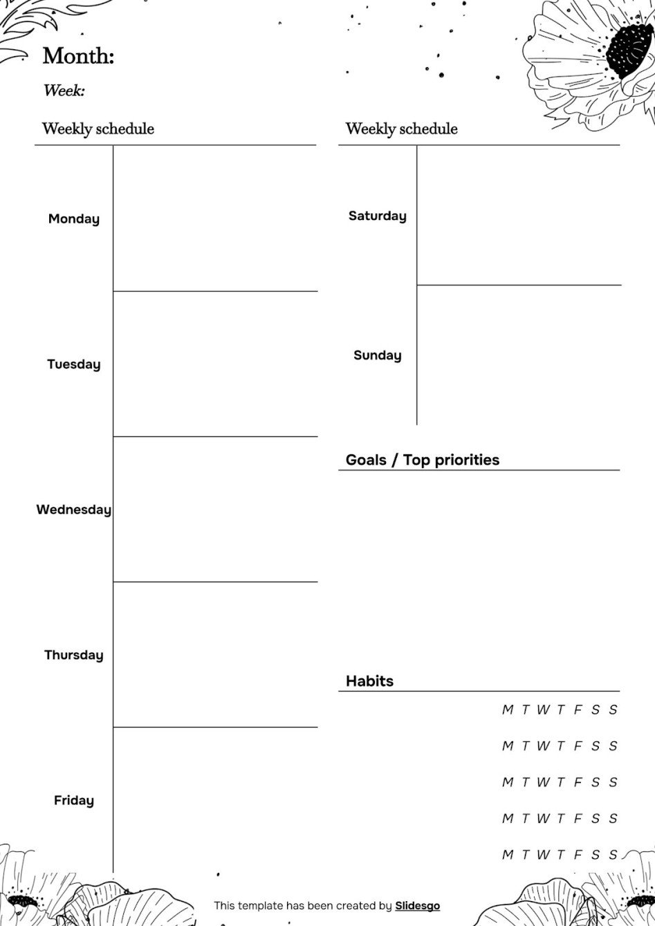 Floral Weekly Planner | Google Slides & PowerPoint