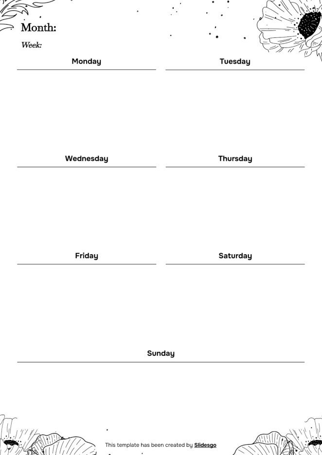 Floral Weekly Planner | Google Slides & PowerPoint
