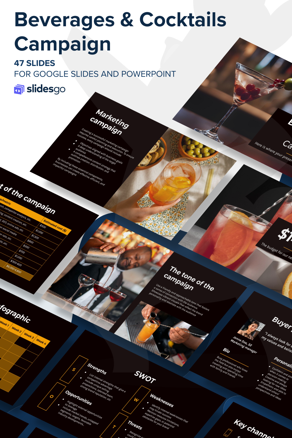 Beverages & Cocktails Campaign | Google Slides & PPT