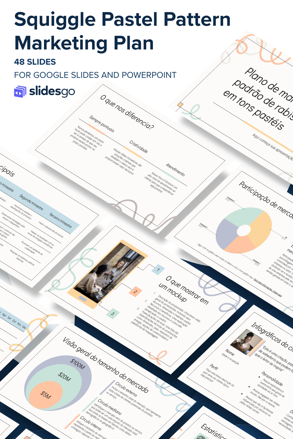 Squiggle Pastel Pattern Marketing Plan Presentation