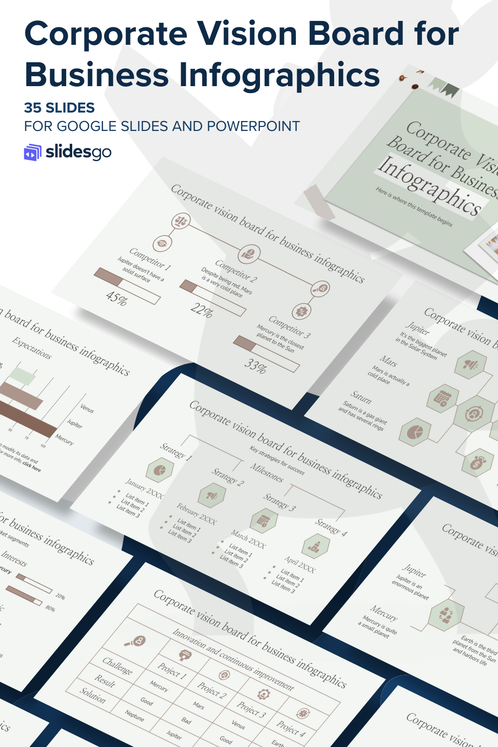 Corporate Vision Board for Business Infographics