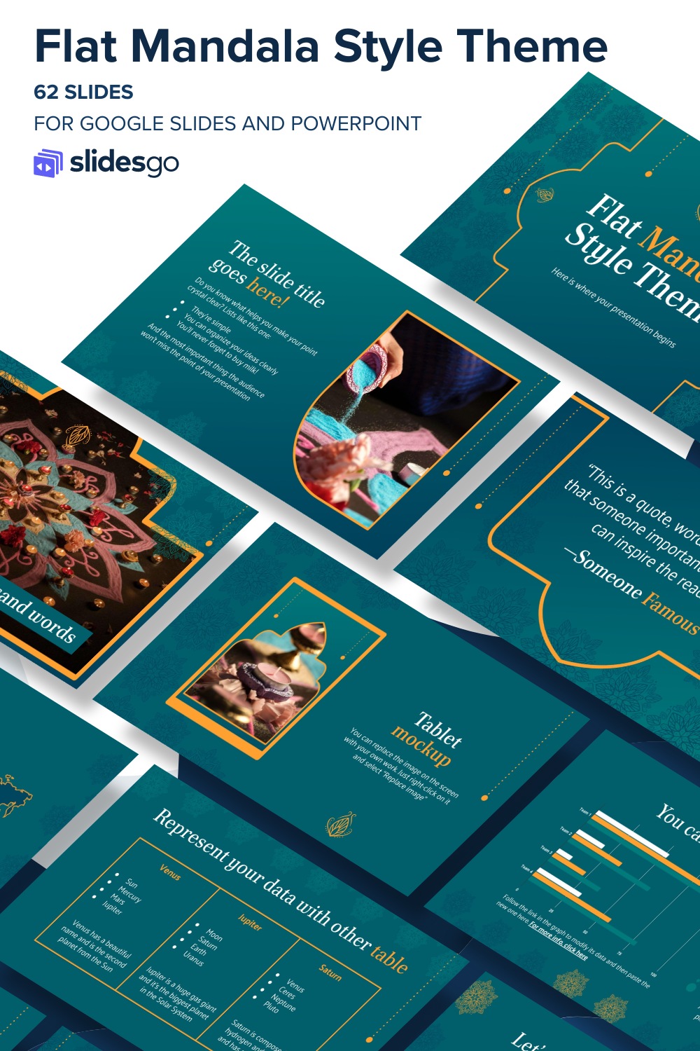 Flat Mandala Style Theme | Google Slides & PowerPoint