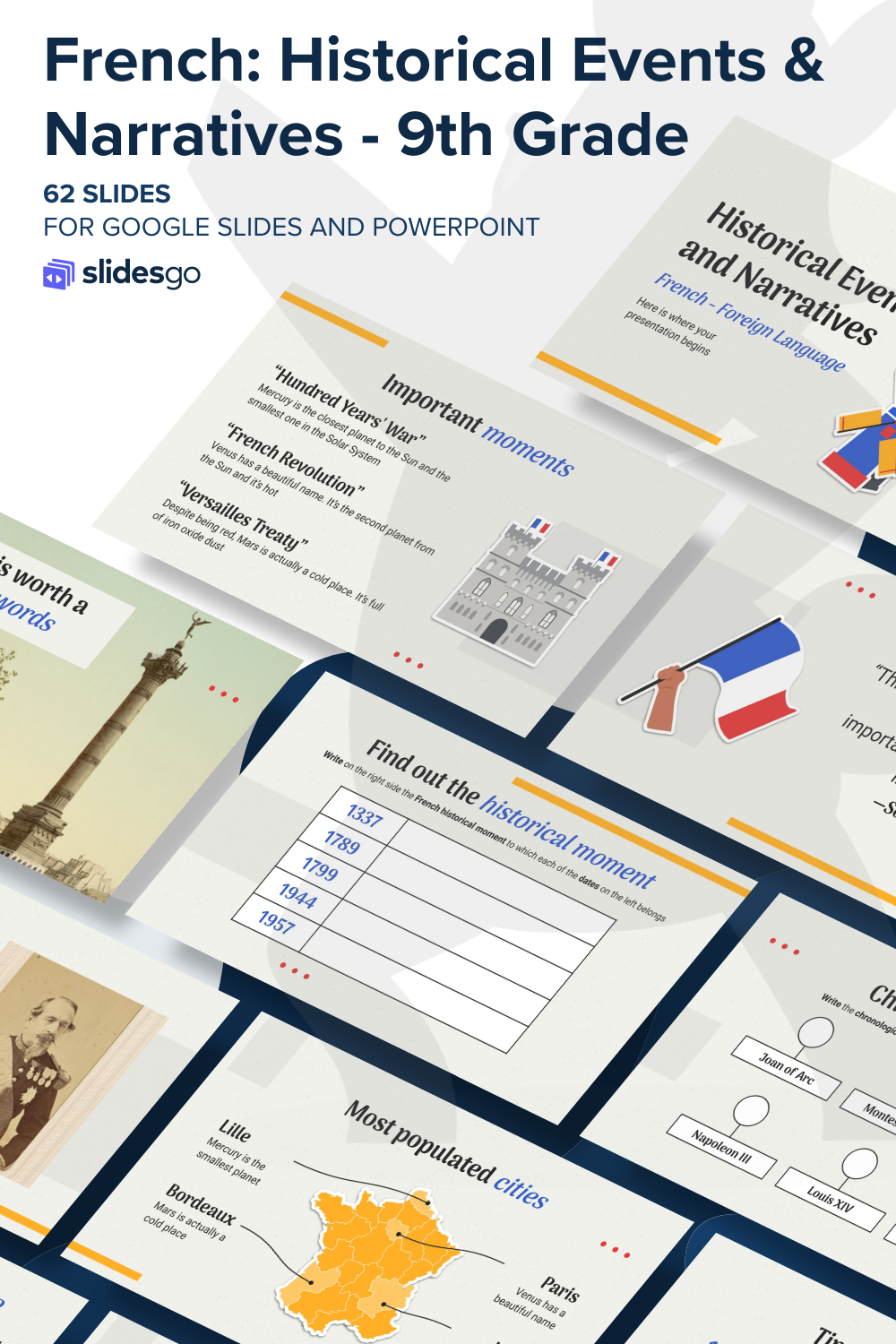 Historical Events and Narratives - French - 9th Grade